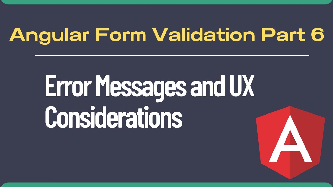 Angular Reactive Form Validation Part 6: Error Messages and UX Considerations, PanCard