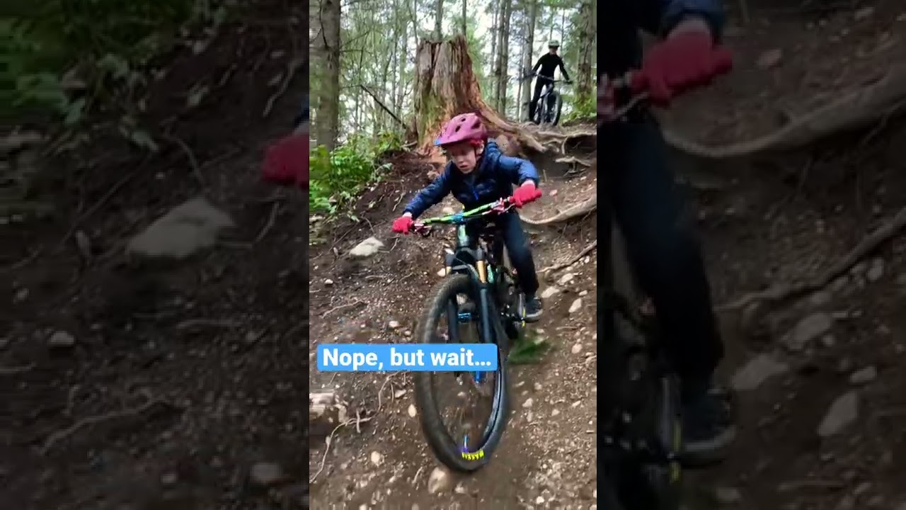 ⚠️ OTB? Not this time, but Elo crashed anyway 🤣 #mtb #pnw #tokul #kids #bicicleta #fail #norcobikes