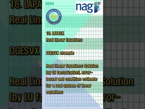 16. DGESVX, Real Linear Equations,Solution by LU factorization, error bound and condition estimate f