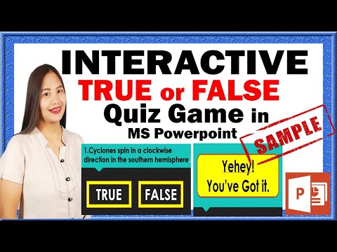 Interactive True or False Quiz Game in MS POwerpoint | Sample