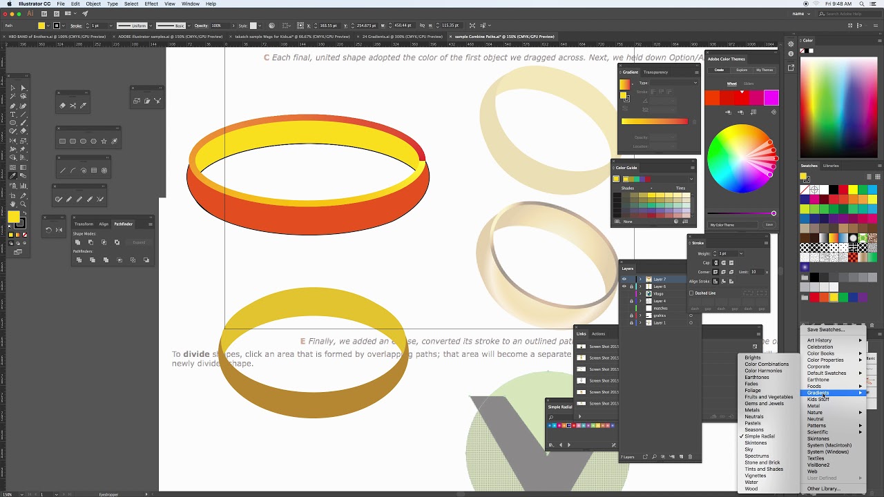 Gold ring with shape builder