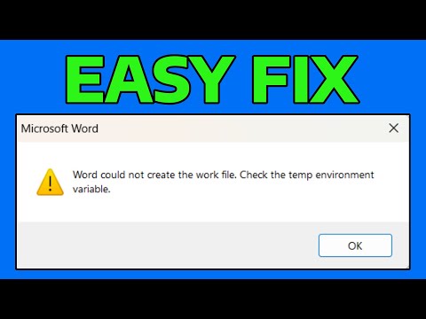How To Fix Word Could Not Create The Work File Check The Temp Environment Variable