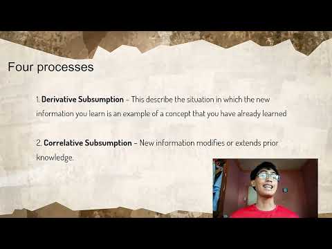 Ausubel's Meaningful Verbal Learning/Subsumption Theory.