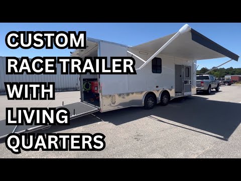 Custom Enclosed Race Trailer with Full Bathroom Package