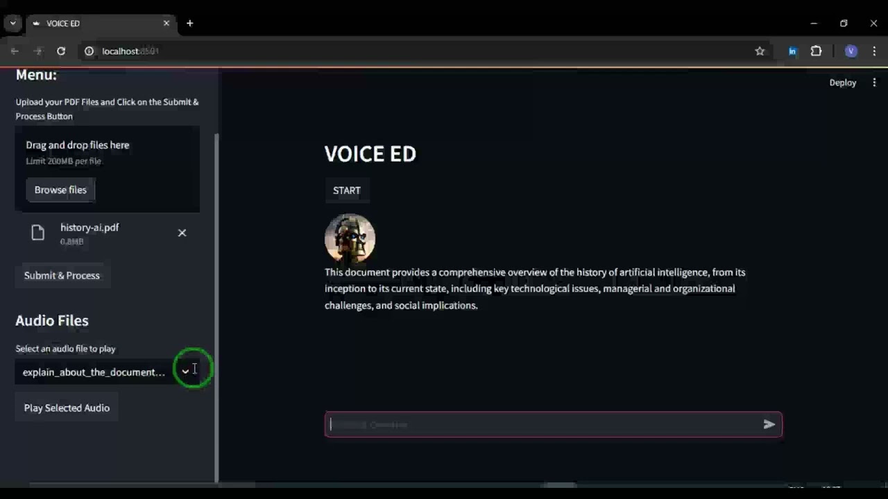 Voice-Enabled Question Answering System for Custom Data from PDFs Using LLM📚✨