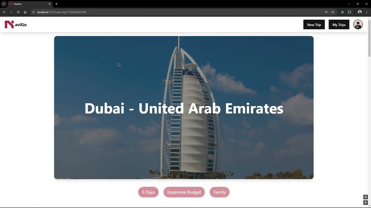 NaviGo Trip Planner: Your Ultimate Travel Companion! || Using React.js Firebase and Google Gemini AI