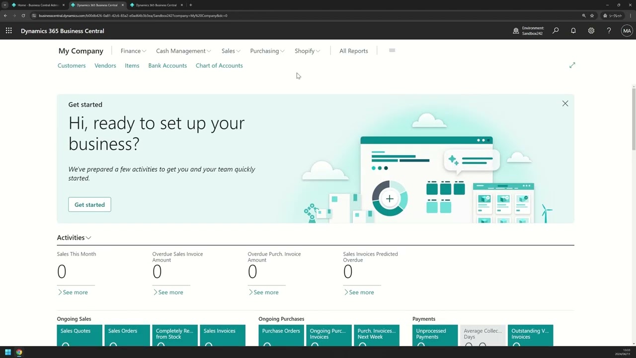 Business Central SaaS/Cloud W1: Creating an environment with all demo/sample data (Full video)