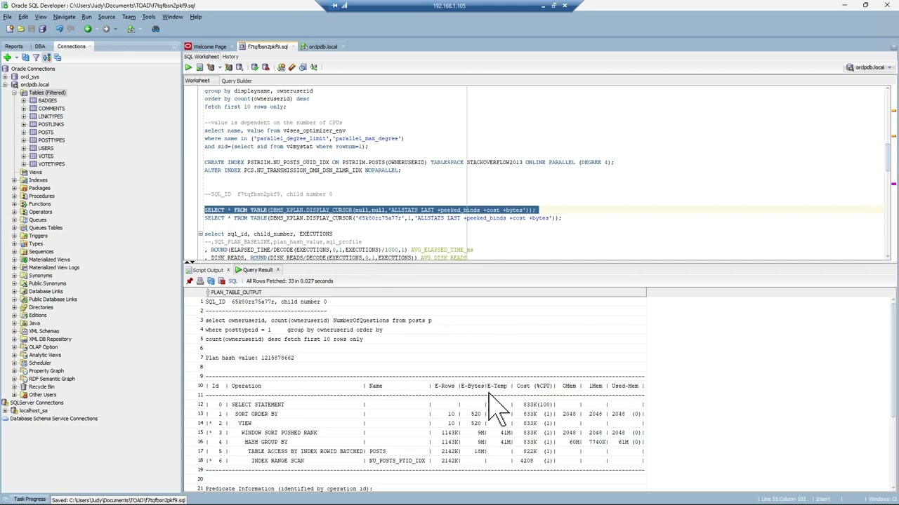 Oracle Query Performance Tuning 101 using the Stack Overflow Database