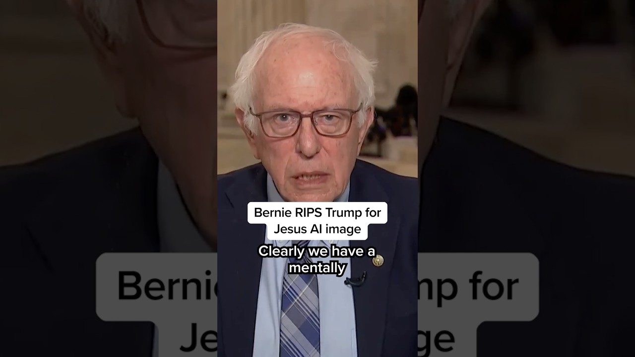 Bernie RIPS Trump for Jesus AI image