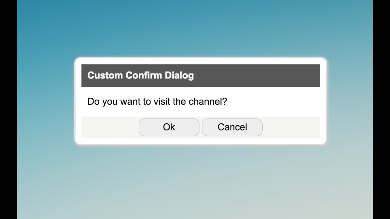 Custom Confirm Dialog in JS - Part 1/2 | JavaScript Tutorials | Web Development Tutorials