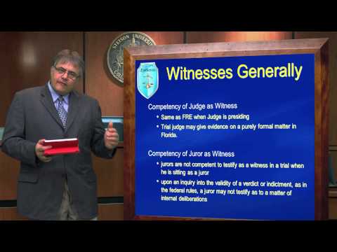 Professor Rose discusses the Florida and Federal Rules of Evidence.