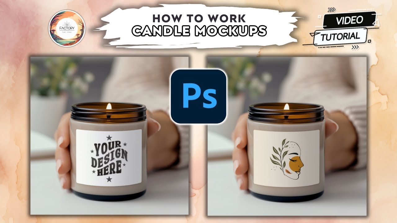 How to work with PSD and JPG Candle Mockups in Photoshop! Add and Edit Desings