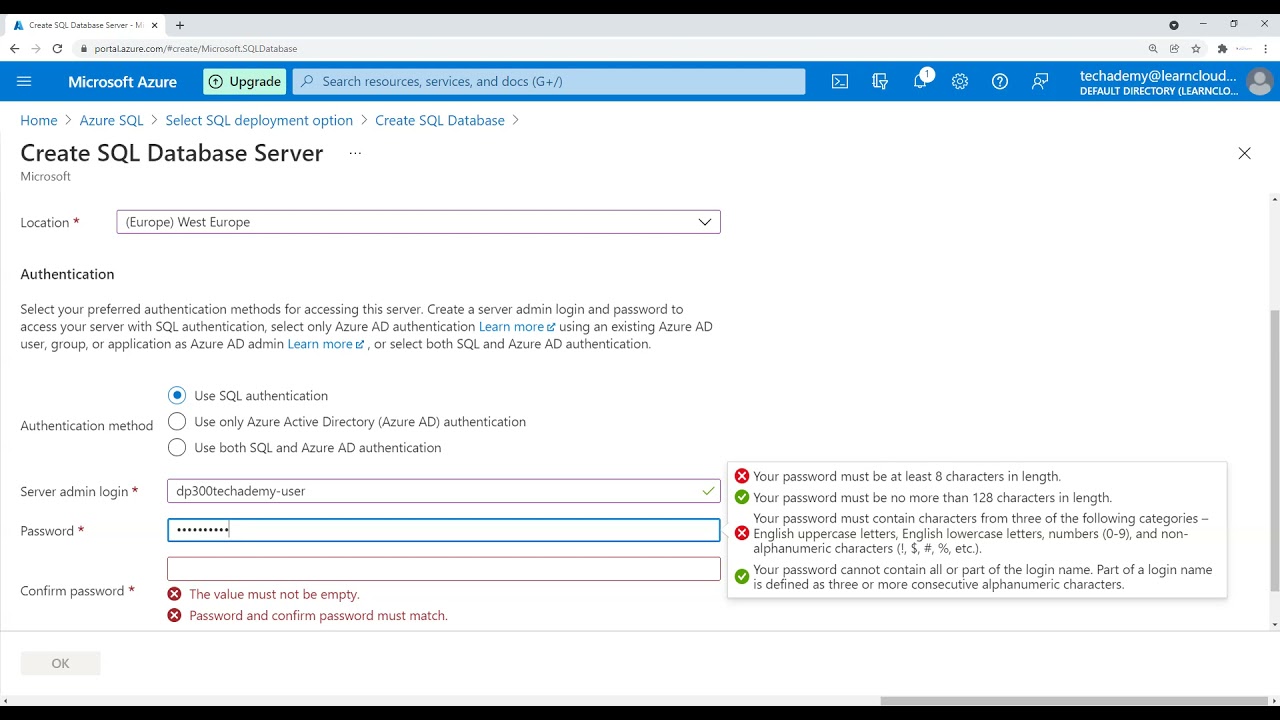 Azure SQL Single Database Provisioning