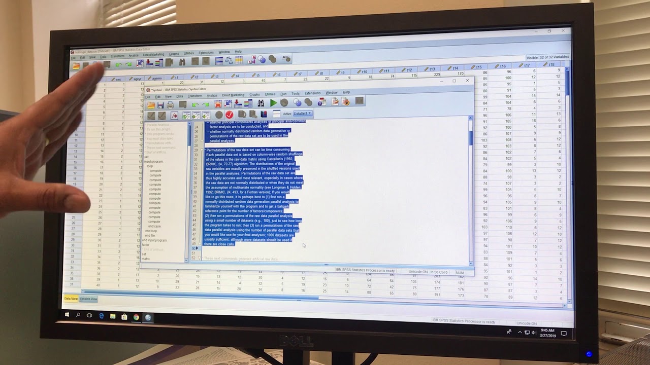 How to Run Parallel Analysis on SPSS using Brian O'Connor Syntax