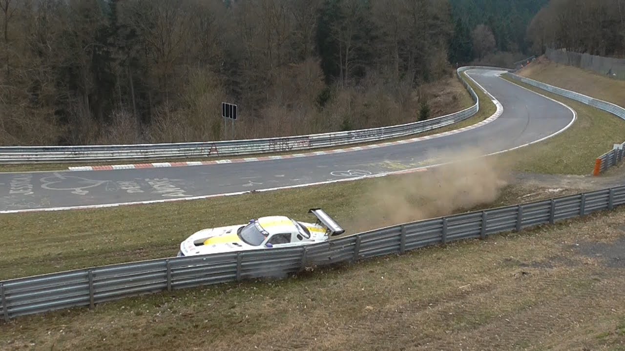 Mercedes SLS GT3 AMG Crashes During First VLN Race of 2015 - autoevolution