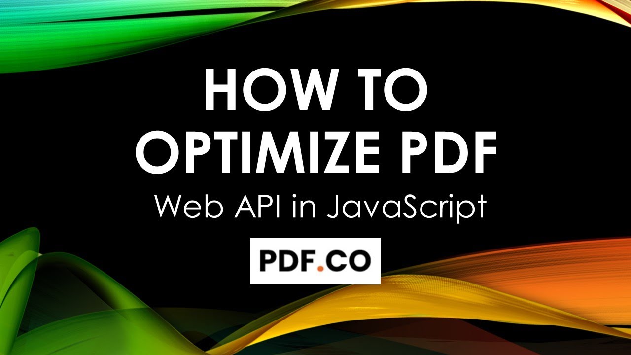 PDF.co Web API - Optimize PDF Async using JavaScript