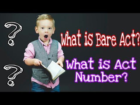 What is Bare Act? | What is Act Number? | What is bare Act in Hindi? | Bare Act kya hai?