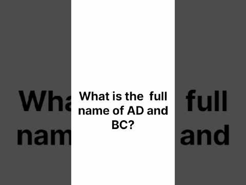 Full Form of AD and BC?