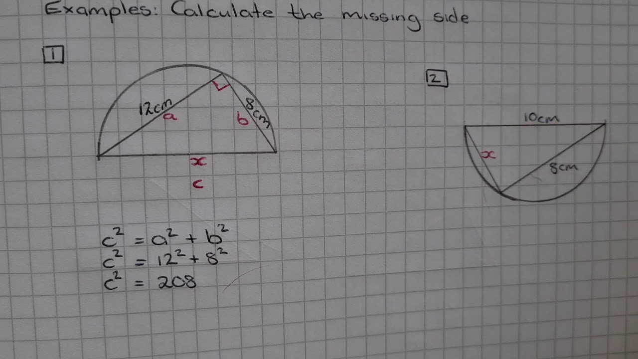National 4 Maths - Pythagoras in Semi-Circles