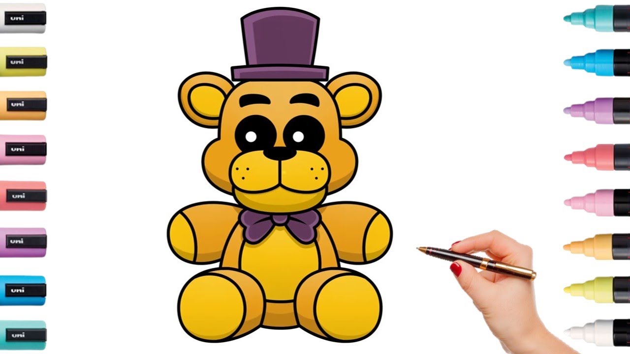 Learn to Draw FNAF's Adorable Fredbear Plush - Simple Tutorial
