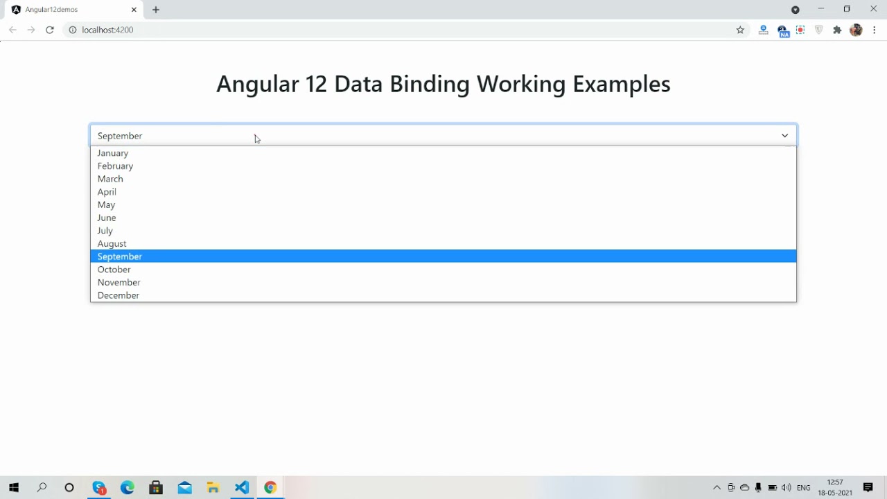 Angular 12 Data Binding Tutorial -  One Way | Two Way