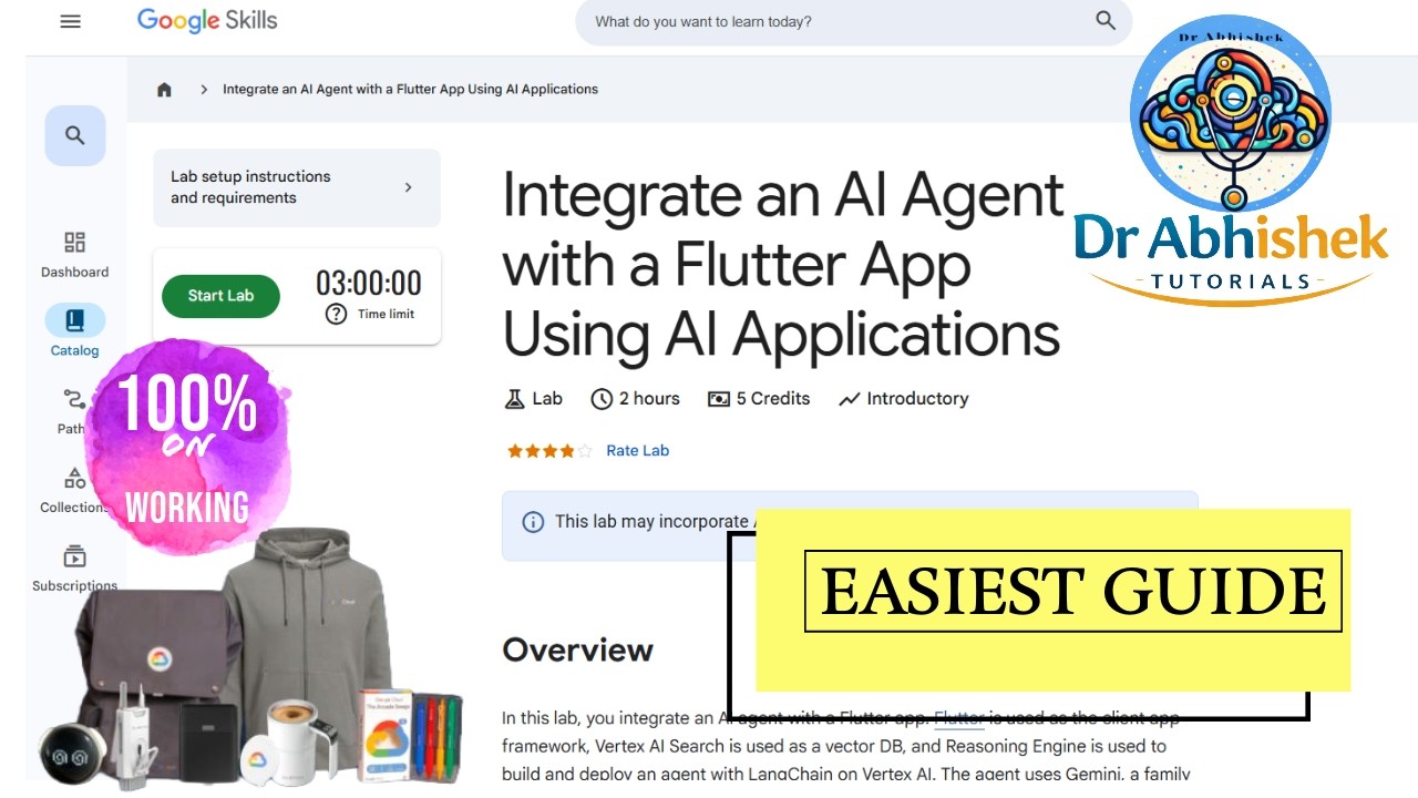 Integrate an AI Agent with a Flutter App Using AI Applications | Complete Guide #qwiklabs