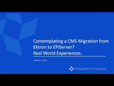 Contemplating a CMS Migration from Ektron to EPiServer Real World Experiences
