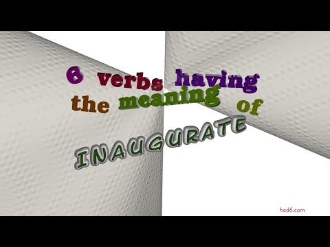 inaugurate - 8 verbs synonym to inaugurate (sentence examples)