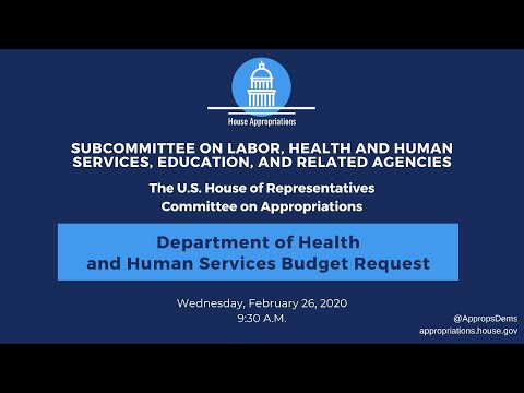 Department of Health and Human Services Budget Request for FY 2021 (EventID=110545)