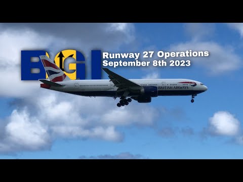 Arrivals and Departures on Grantley Adams’ Runway 27 || TBPB, September 8th, 2023