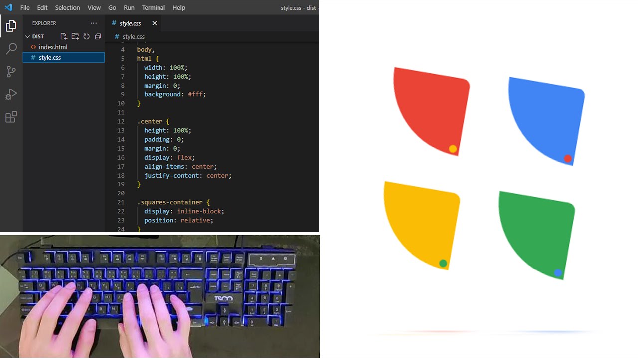 ASMR Programming - Google Fiber Loading Animation Idea using Html CSS - No Talking