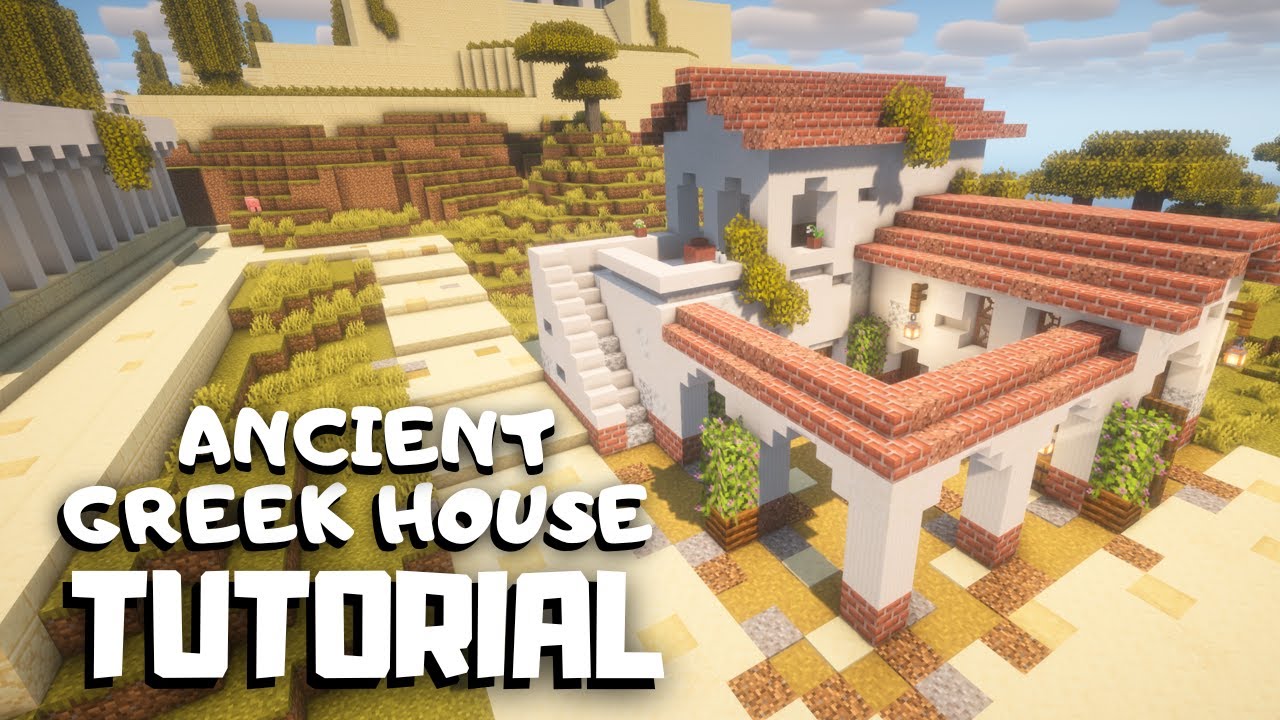 Minecraft: How to Build a Greek House (Ancient Greek City Tutorial)