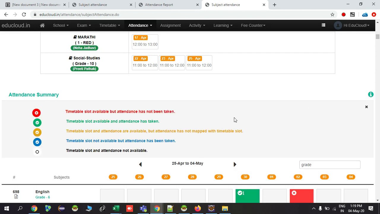 Subject Attendance Dashboard