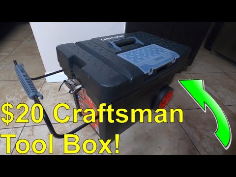 $20 Craftsman Tool Box 15.2 in Plastic; Metal Wheels Lockable Tool Box