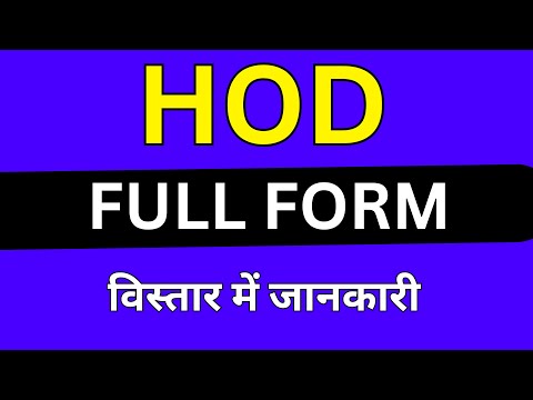 HOD full form in Medical