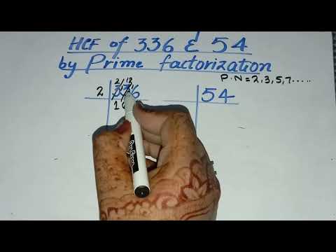 Hcf of 336 and 54 | by prime factorization | in Urdu/Hindi |