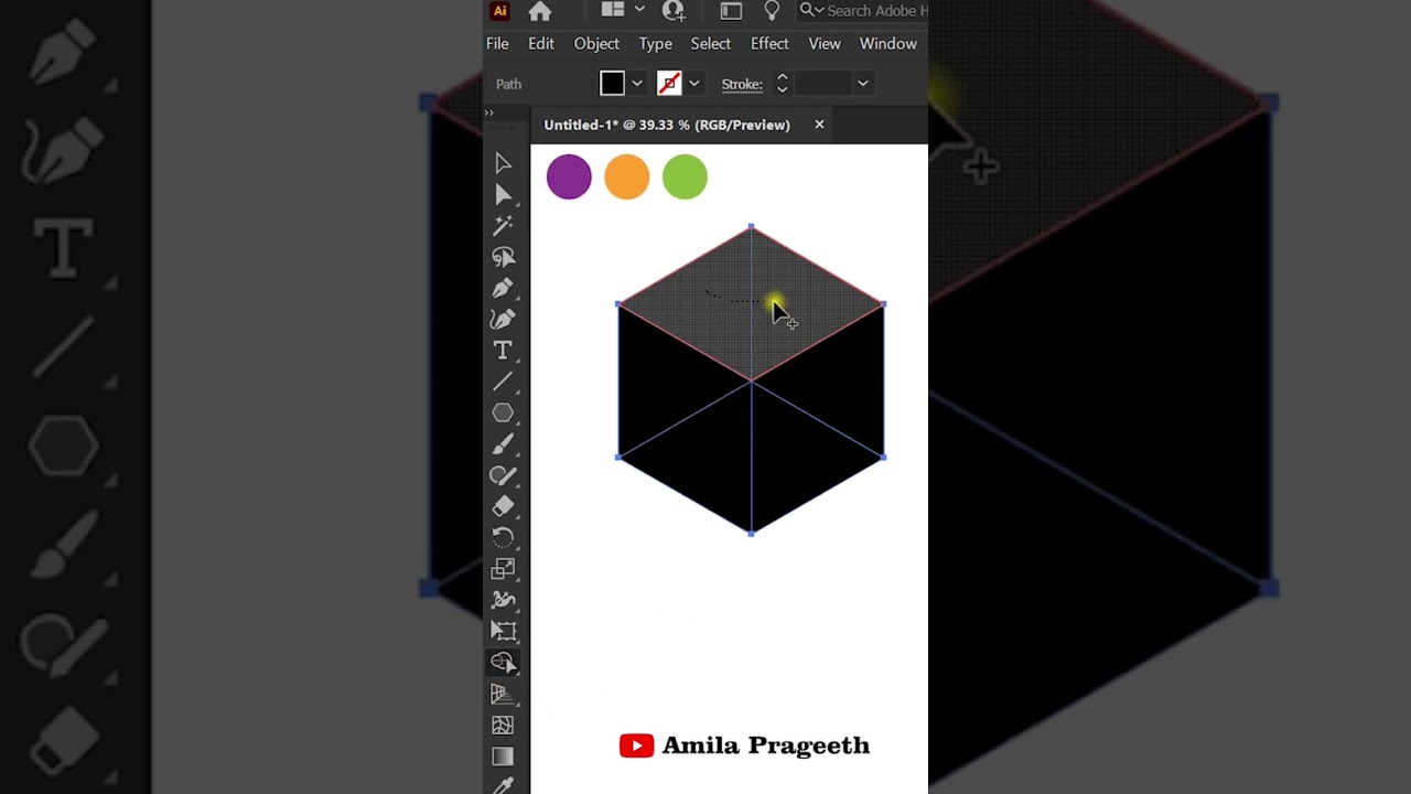 Draw a simple cube - Illustrator Tutorial #logodesign #illustrator #illustratortutorial #shorts