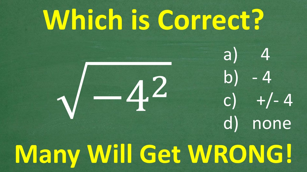 Square Root - 4² = ? Many People Get This BASIC Math Question Wrong!