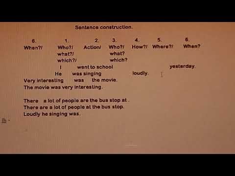 Sentence construction.