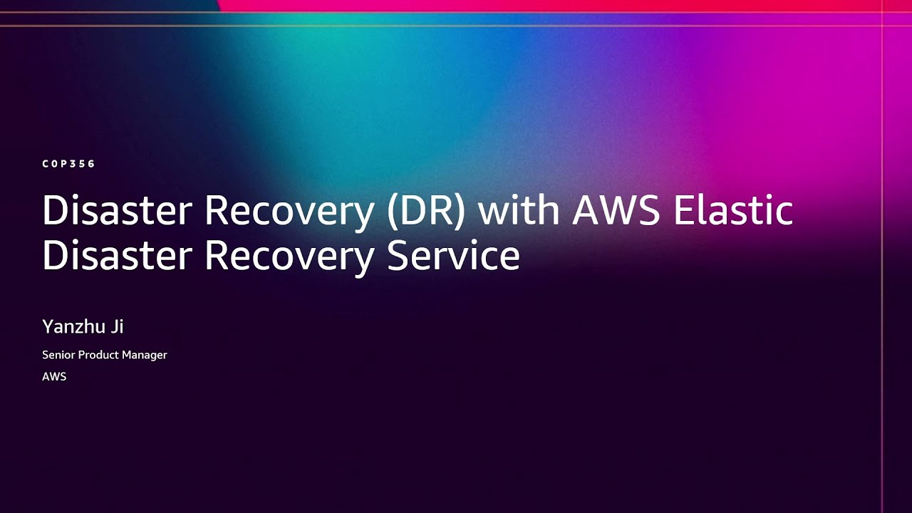 AWS re:Invent 2025 - Disaster Recovery (DR) with AWS Elastic Disaster Recovery Service (COP356)