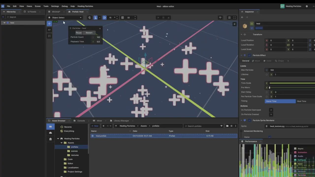 [s&box] Tutorial VFX Particles Healing Particles, Prefab and Spawning
