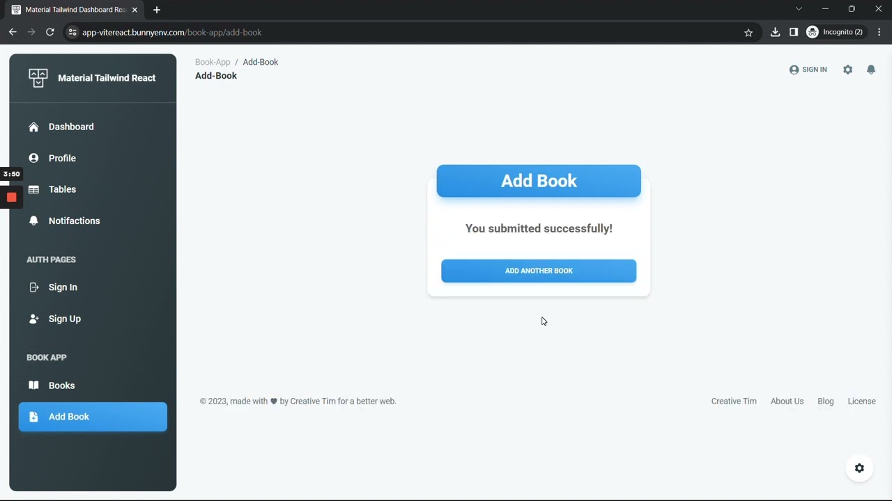Bunnyshell and Material Tailwind Dashboard React