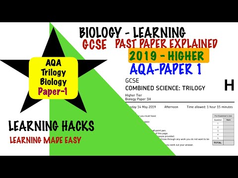 How to get good grades? GCSE past papers - AQA Higher Biology Paper1Trilogy (9-1) 2019 explained
