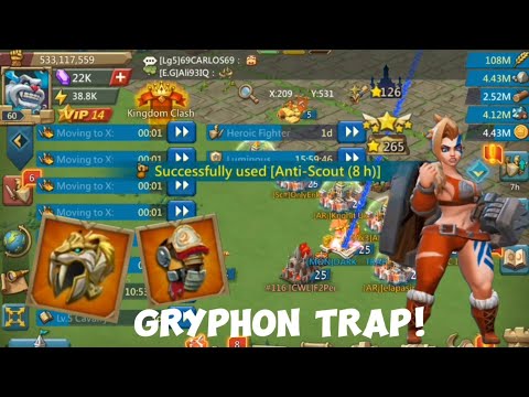 Lords Mobile - GRYPHON TRAPPING IN KVK & ONE OF MY FANS CHALLENGED ME TO BURN HIS SOLO TRAP!