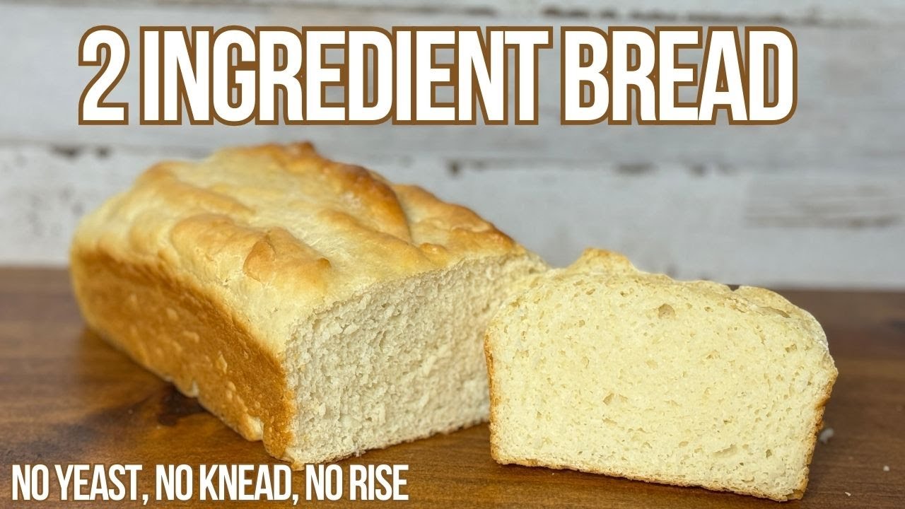 EASY Two Ingredient Beginner Bread Recipe - No Yeast, No Knead, No Rise