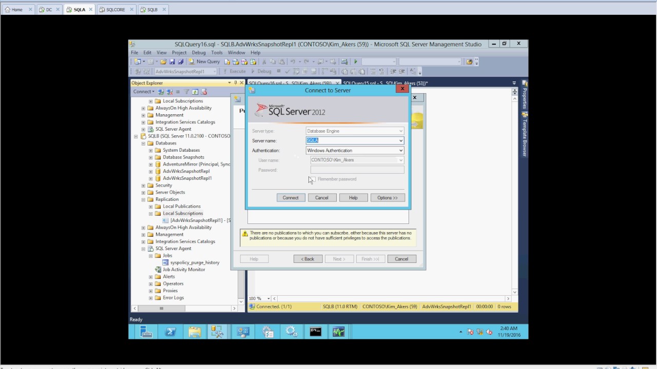 SQL 2012 Transactional Replication and Monitor