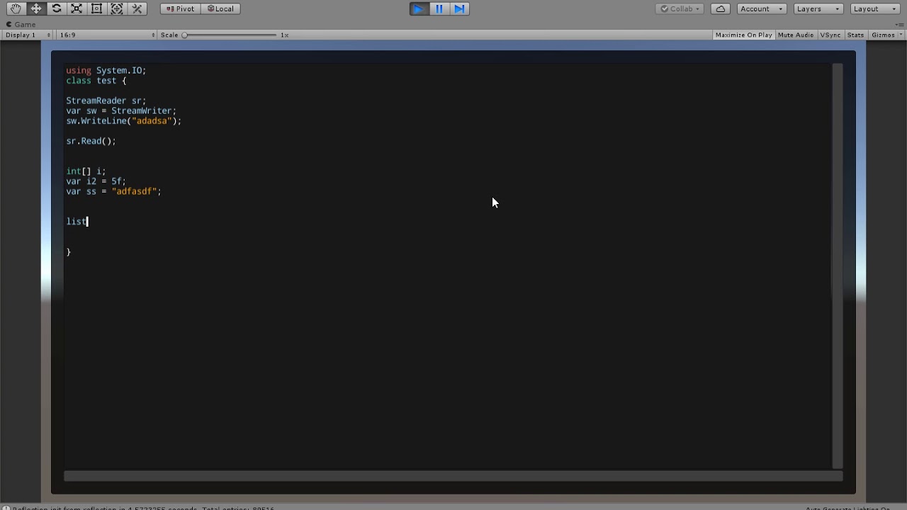 Runtime script editor for unity
