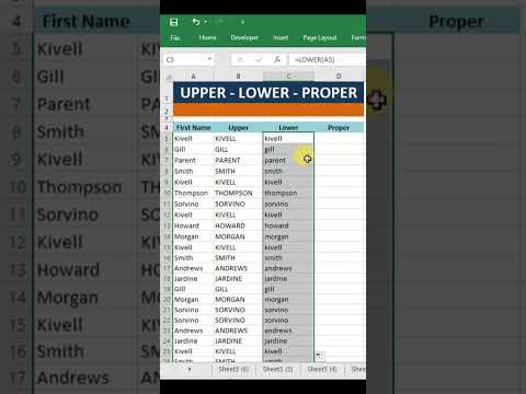 Excel Case Conversion: UPPERCASE, Propercase & lowercase