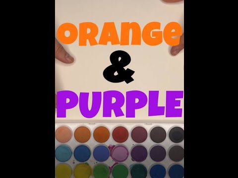 Water color mixing art. ORANGE & PURPLE 💜📙 #satisfying