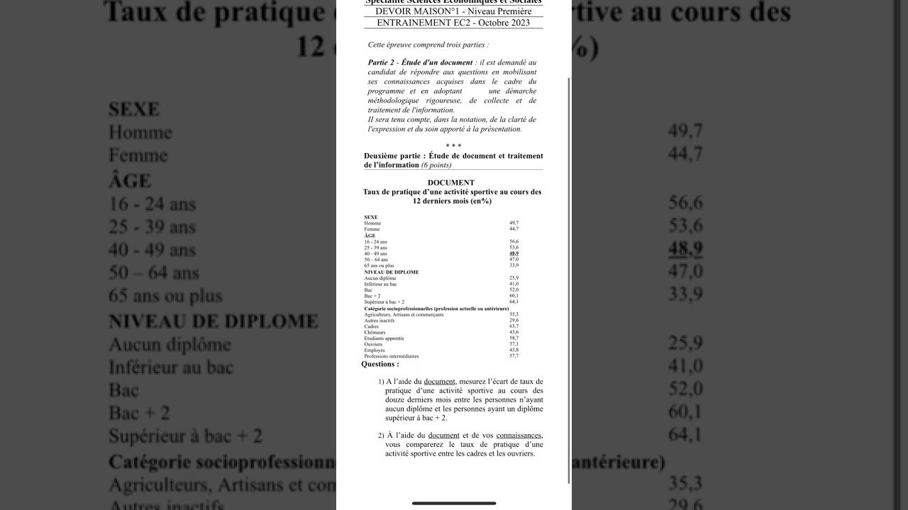 Devoir maison ses